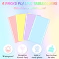 6 Pcs Disposable Plastic Tablecloths Rectangular Colorful Pastel Party ...