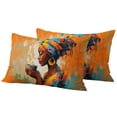 African Women's Colorful Headscarve Waterproof Throw Pillow Covers Set ...