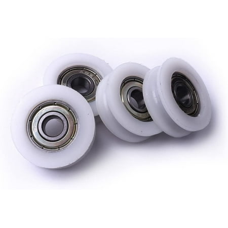 Set of 5 nylon rollers with grooves - For sliding gates, corner bars ...