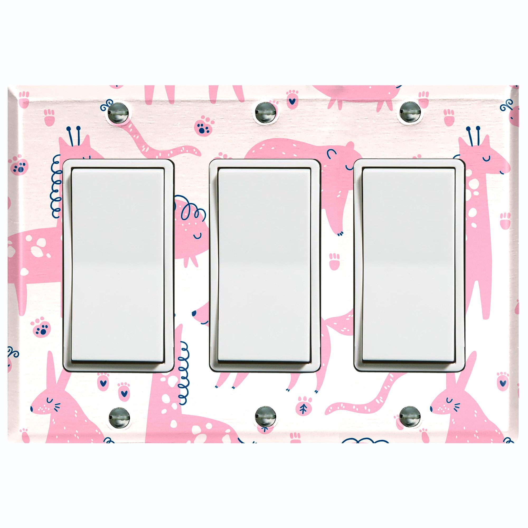 Metal Light Switch Plate Cover Cute Nature Wild Animals Pink ZOO003 ...