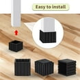 Flyshop Square Synthetic Rubber Leg Tips Furniture Chair Leg Caps Floor ...