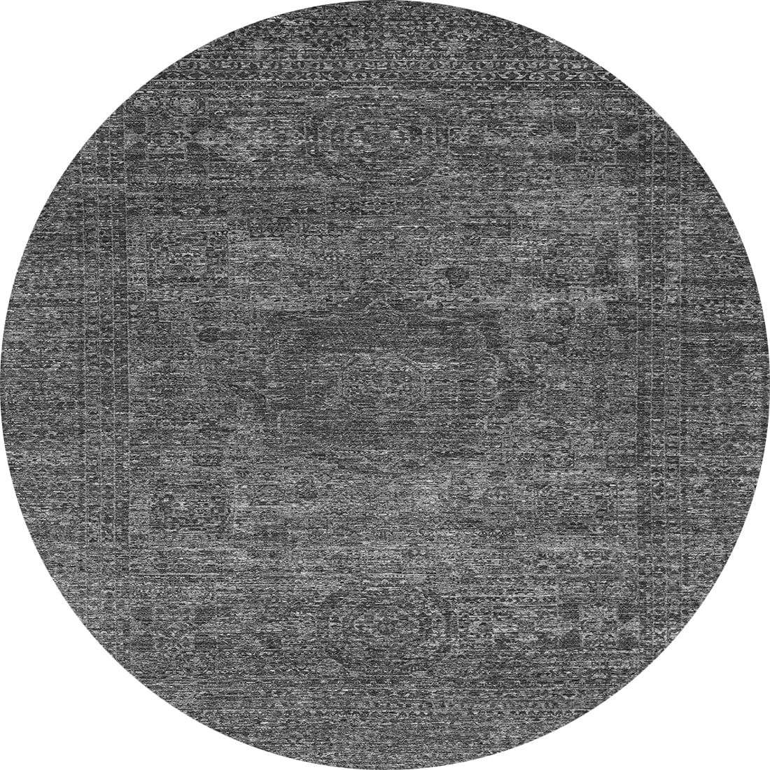 Ahgly Company Indoor Round Abstract Gray Modern Area Rugs, 6' Round ...