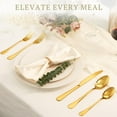 24-Piece Silverware Set with Steak Knives Gold Flatware Set for 4 Food ...