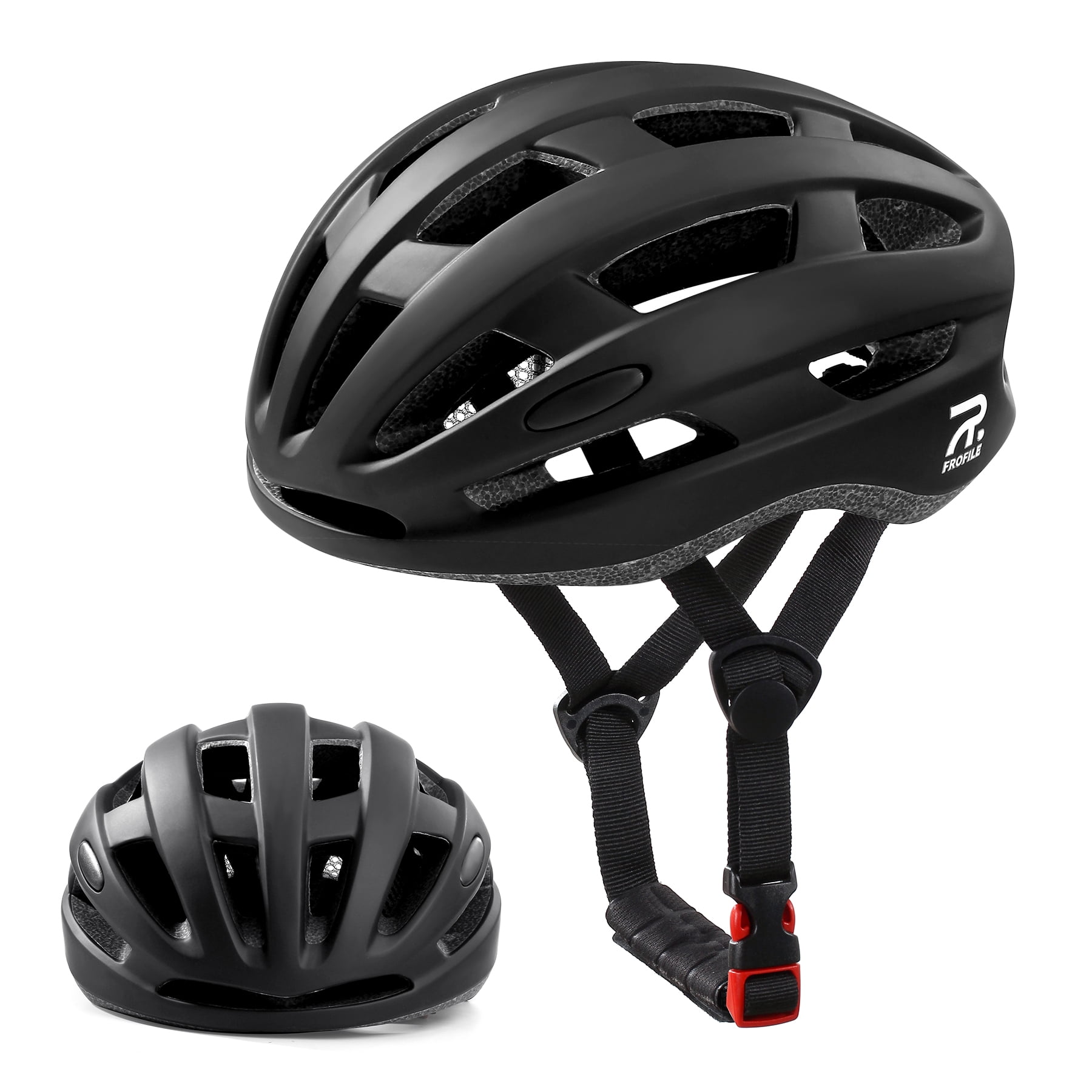 FROFILE Bike Helmets for Adults - (M, Black) Bicycle MTB Mountain Road ...