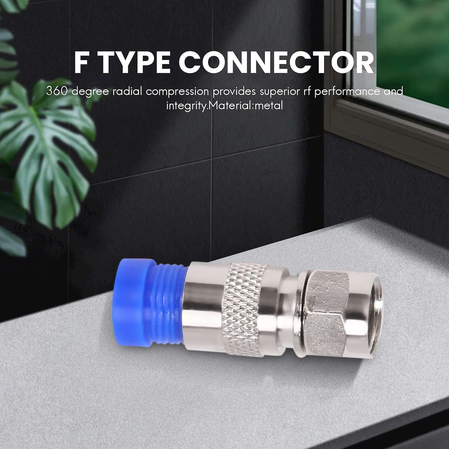 50PCS RG6 Compression Coaxial Cable Waterproof Connection F Compression Connector RG6 Coaxial ...