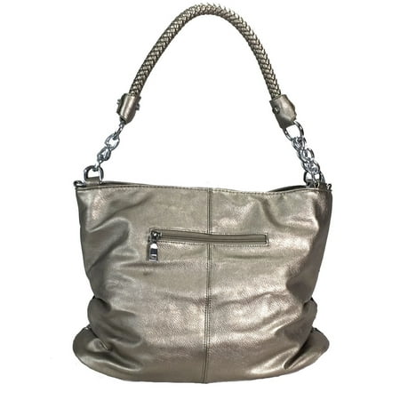 Zzfab - Zzfab Sparkle Rhinestone Suede Hobo Handbag Pewter - Walmart ...
