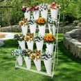 Flower Display Stand 4 Layers,4 Layers Metal Plant Rack with 16 Round ...