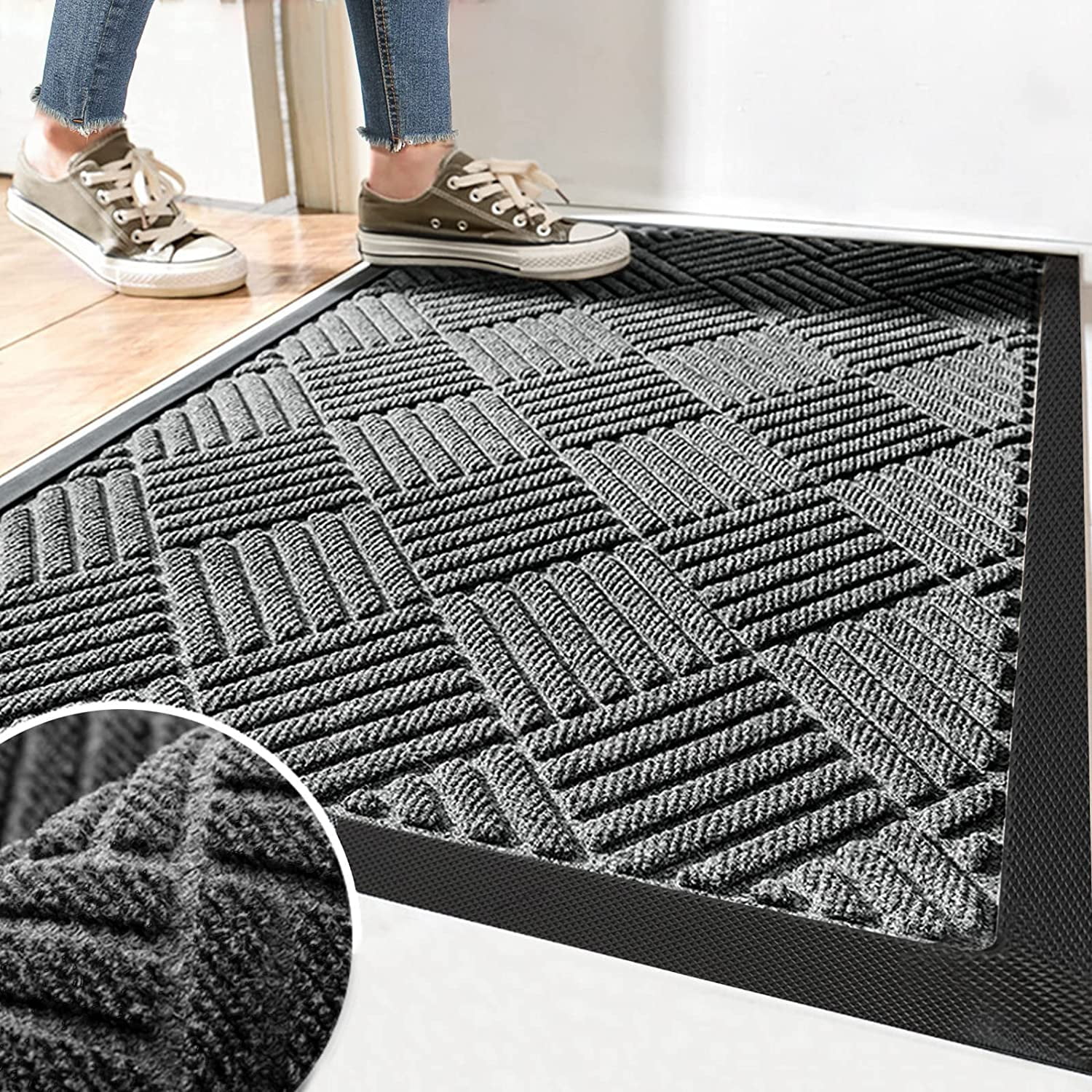 Sanmadrola Front Door Mat Indoor and Outdoor Welcome Mat Rubber Backing ...