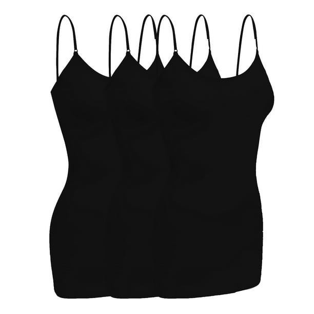 Emmalise Women Camisole Built in Bra Wireless Fabric Support Long ...
