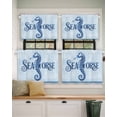 Blue Seahorse Marine Creature Short Blackout Curtains 24 Inch Long ...