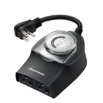 Woods Outdoor 24-Hour Heavy Duty Mechanical Plug-In Timer, 2 Grounded ...