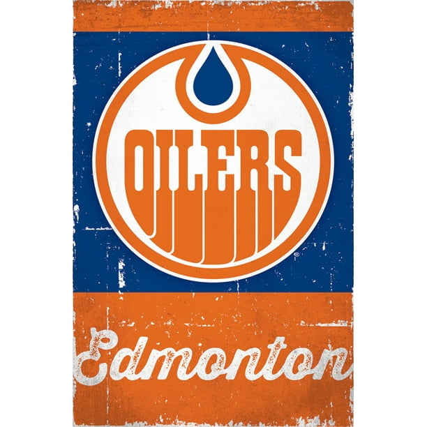 Edmonton Oilers 22'' x 34'' Retro Logo Poster - Walmart.com