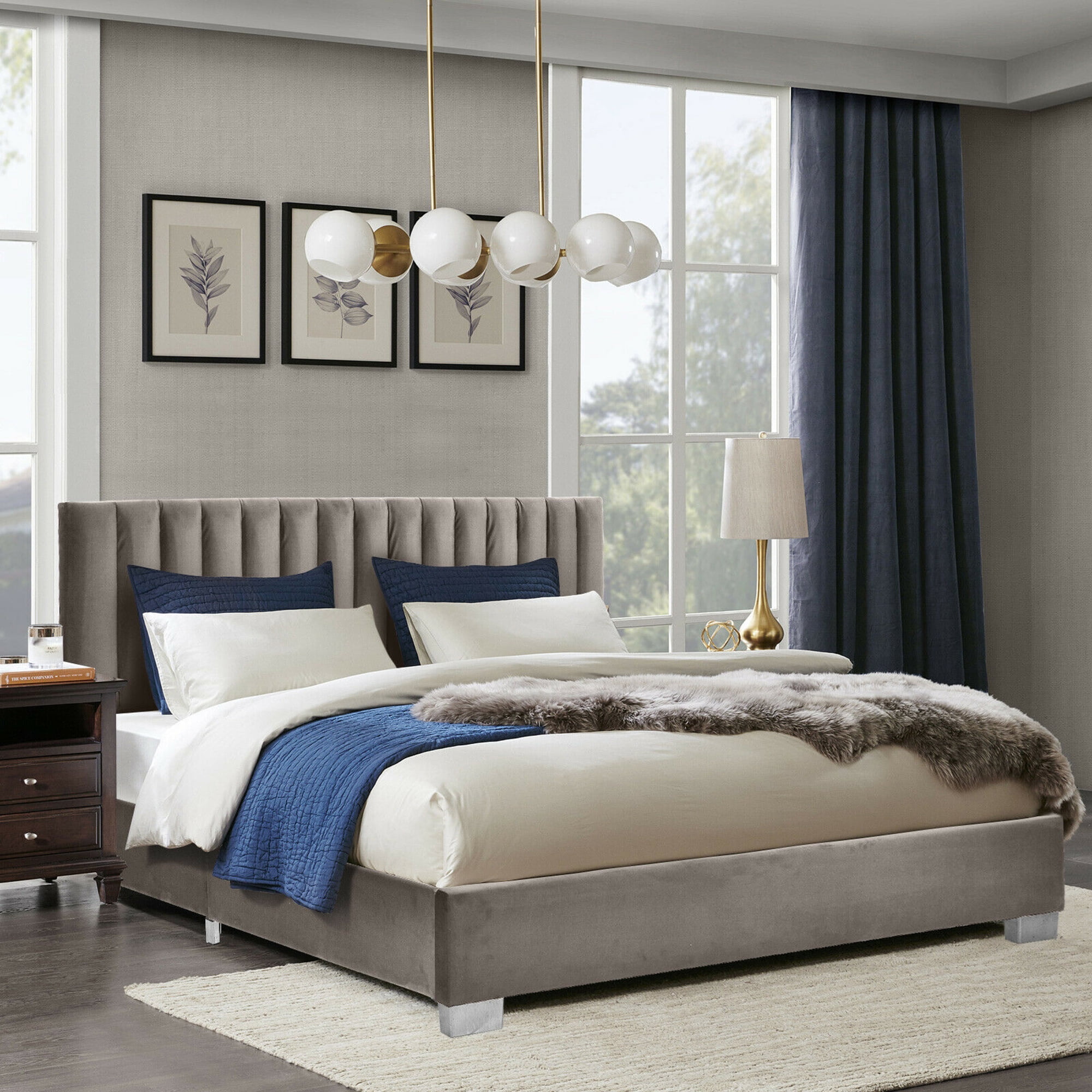 Click here for Gymax Full Tufted Upholstered Platform Bed Frame F... prices
