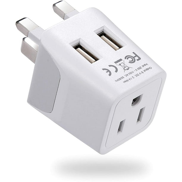 London, Hong Kong, Ireland Travel Adapter Plug by Ceptics - with Dual ...