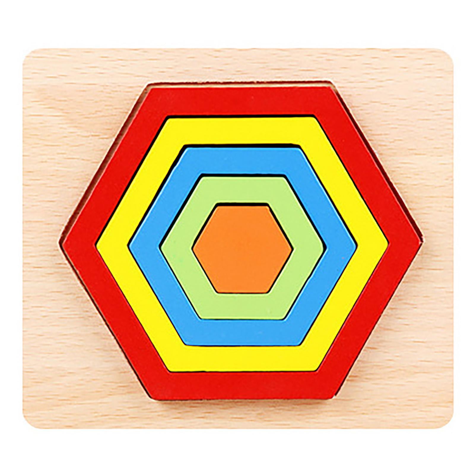 Shape Matching Puzzle | Montessori Toddler Wooden Shape Puzzle ...
