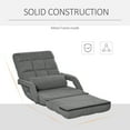 HOMCOM Folding Reclining Convertible Sofa Bed, Armchair Sleeper with ...