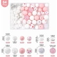 64Pcs Round Rondelle Food Grade Eco-Friendly Beads Focal Beads Mixed ...