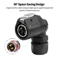 -204 pin 90° angle waterproof connector industrial power plug flange ...