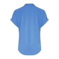 2026 New Womens Button Down Shirts Roll Up Sleeve V Neck Summer Tops ...