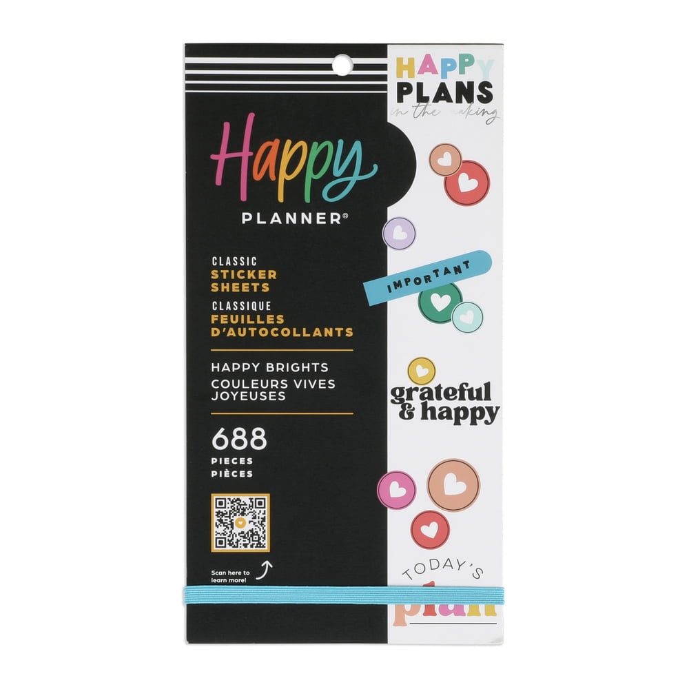 Happy Planner 30 Sheet Value Sticker Pack, Happy Brights Theme, 688 ...