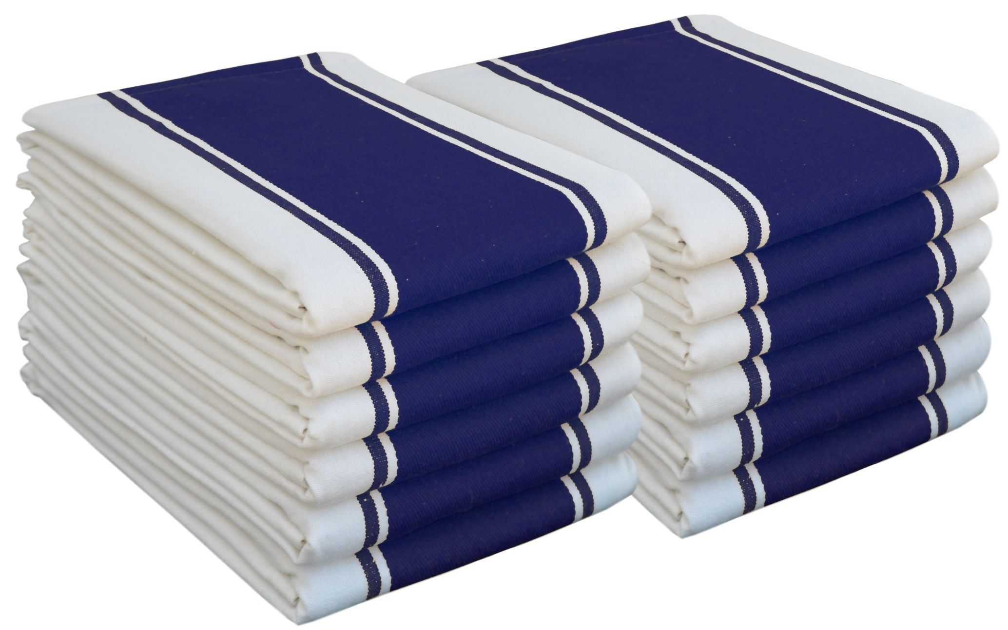 Native Fab Stripe Kitchen Dish Towel Set of 12 Cotton 18x28 Ink Blue White - Walmart.com