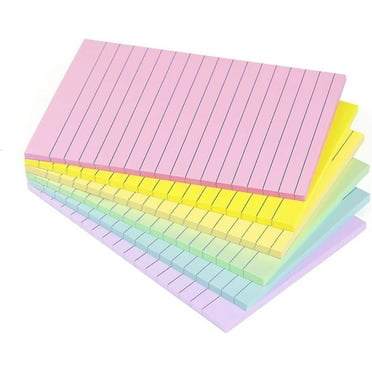 Tripumer 8 Pack Lined Sticky Notes Ruled Self Sticky Note 3 x 3 in 80 ...