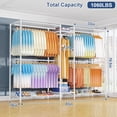 White E12 Max Metal Clothing Closet Storage System Freestanding Garment ...