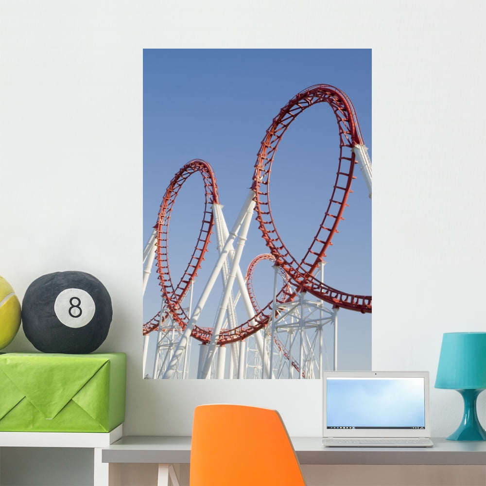 Roller Coaster Wall Mural Decal Sticker, Wallmonkeys Peel & Stick Vinyl ...