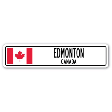 EDMONTON, CANADA Street Sign Canadian flag city country road wall gift ...