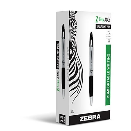 Zebra Pen Z-Grip MAX Retractable Ballpoint Pen, Medium Point, 1.0mm ...