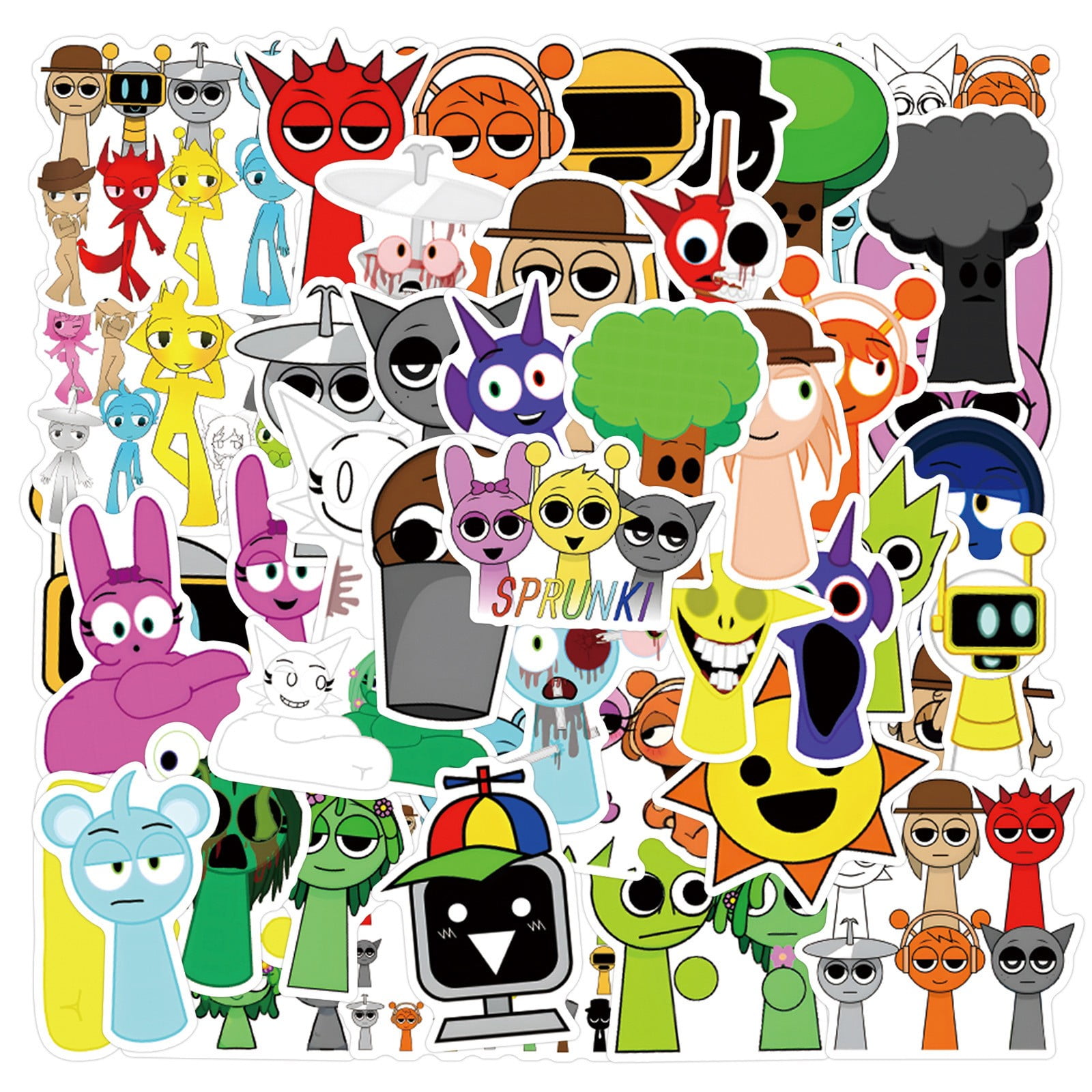 Sprunki Toys Sprunki Stickers 55 Piezas Pegatinas de Graffit para ...