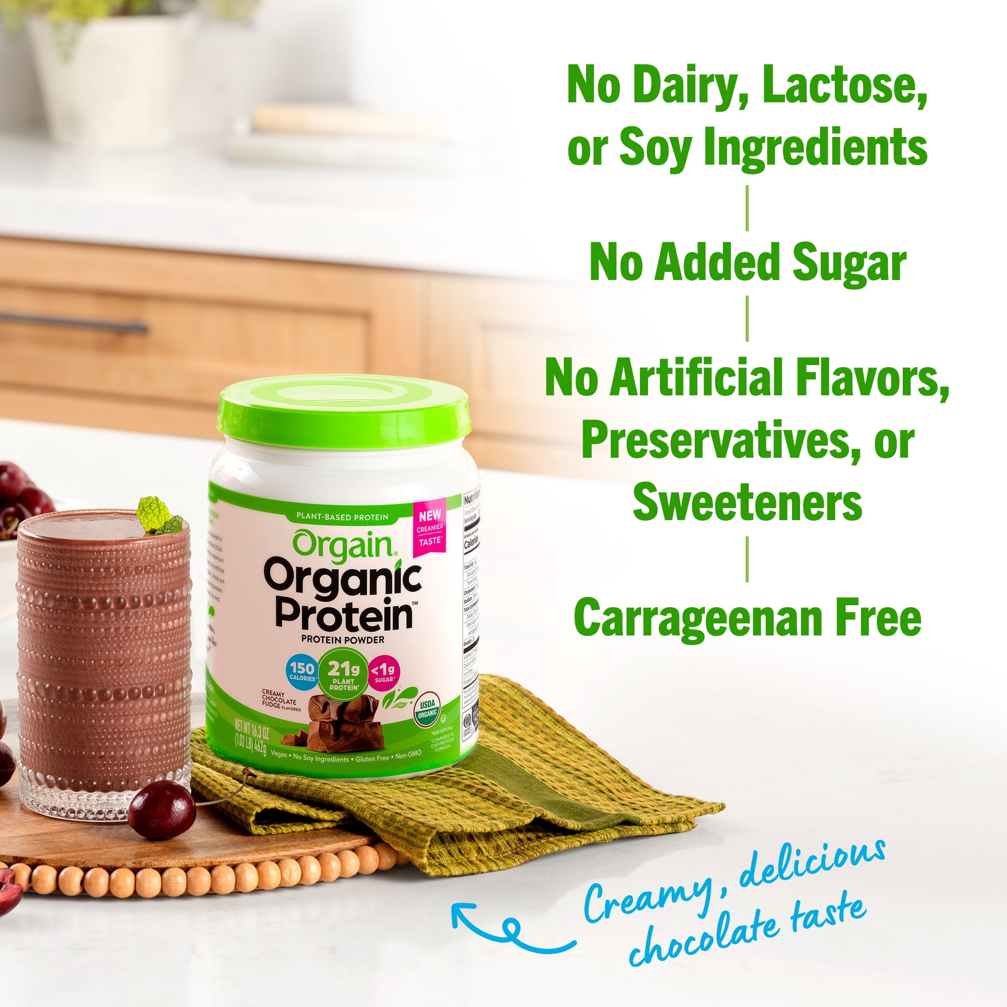 Orgain Organic Vegan 21g Protein Powder, Plant Based Shake Drink ...