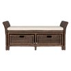 Palermo 34.50" 2 Drawer Wicker Storage Bench, Gray - Walmart.com