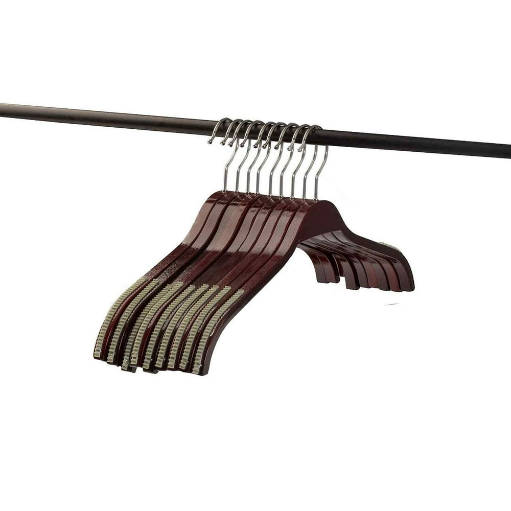 A1 Hangers wooden hangers Mahogany Set of 10 PACK High Quality clothes ...