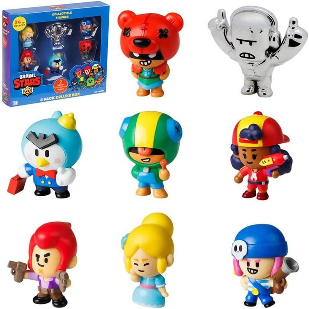 Brawl Stars Figures 8pk Rosa Chrome Frank Mr. P Leon Meg Character Set ...