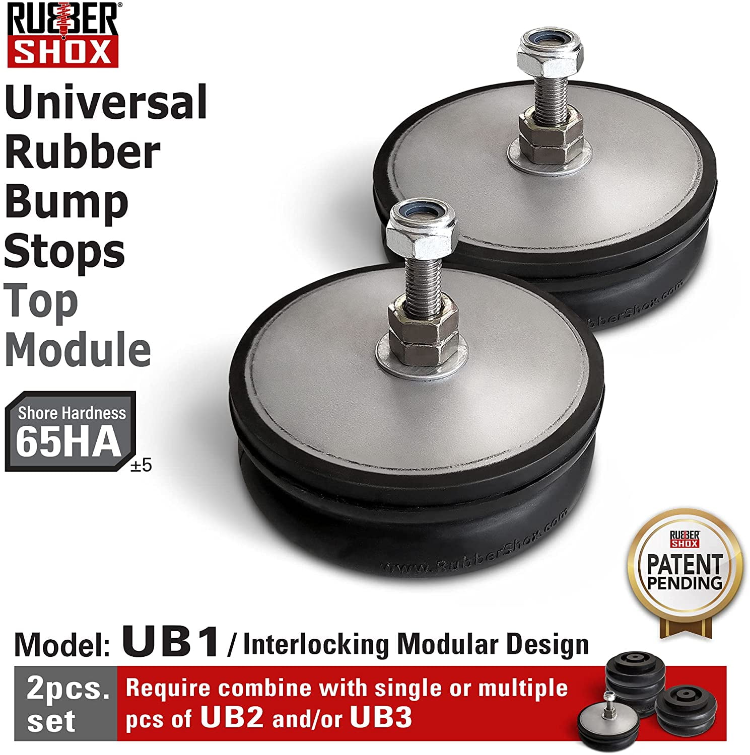 RubberShox Modular Universal Rubber Front Rear Bump Stop for Truck and ...