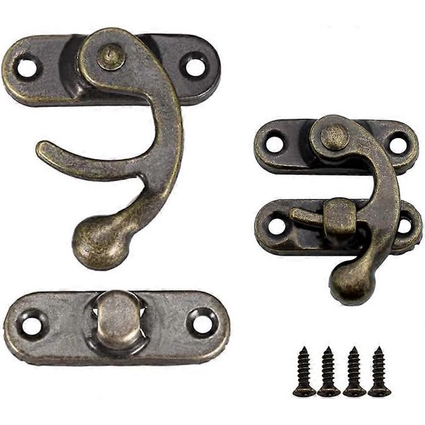 20 Pieces Metal Horn Locks Latch Hook Bronze Suitable for Retro Wooden ...