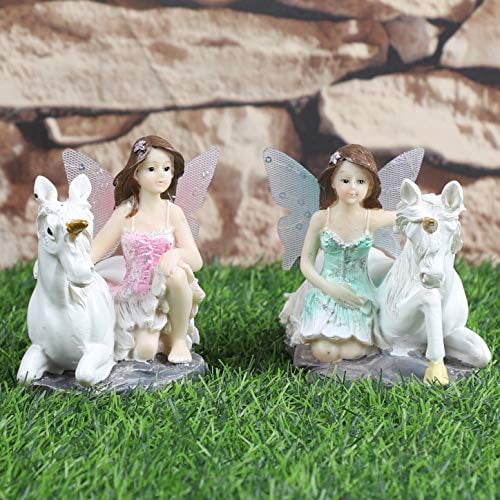 Metal Unicorn Garden Statue Outdoor Ornament Decor Fairy Garden Patio ...