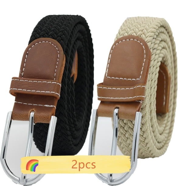 KABUER Men's Braided Belt Men Stretch Belt Adult's Canvas Elastic ...