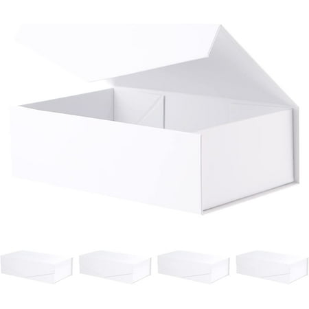 5 Gift Boxes 10x6x3 Inches, Gift Boxes with Lids, White gift Boxes ...