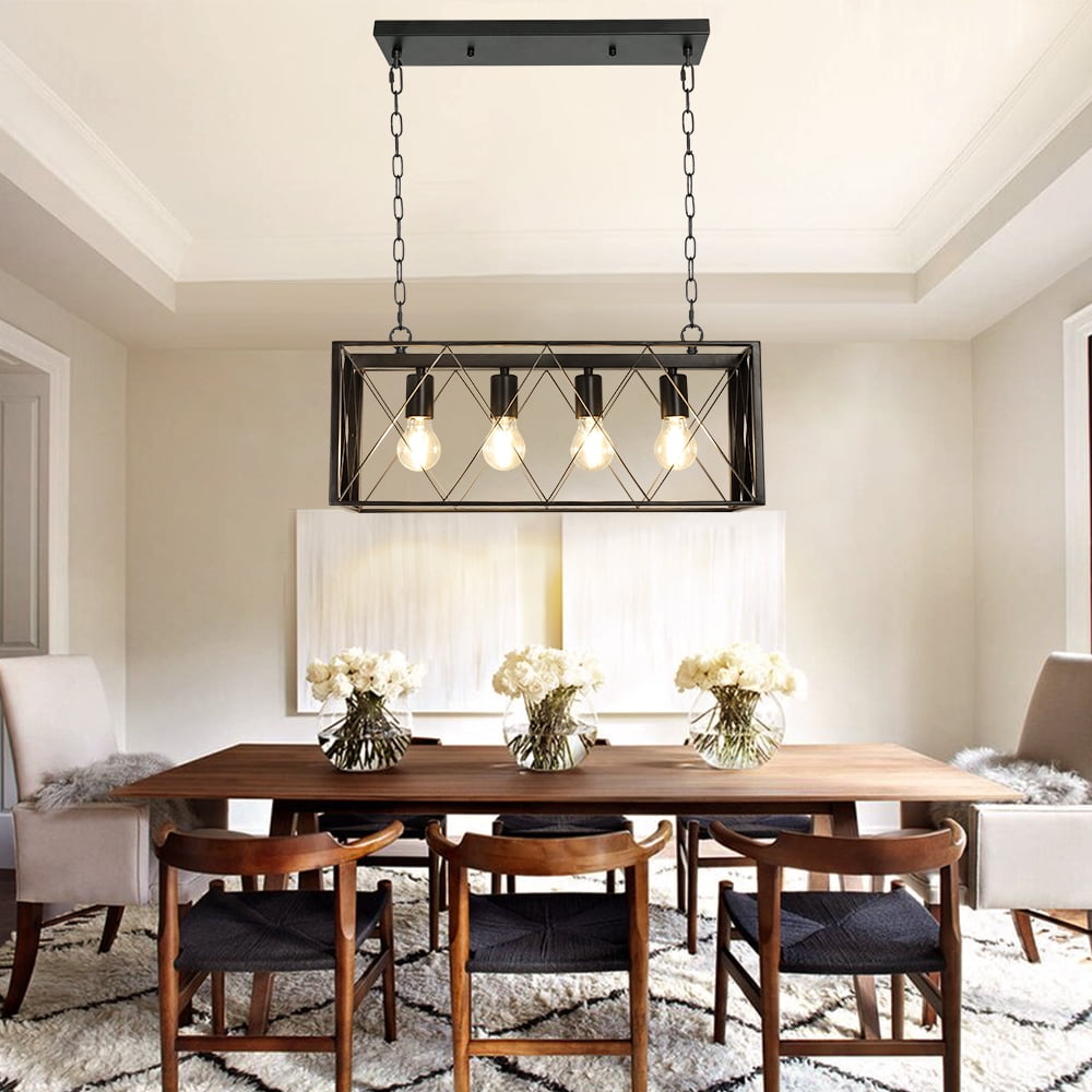 Rectangular Chandelier Dining Room