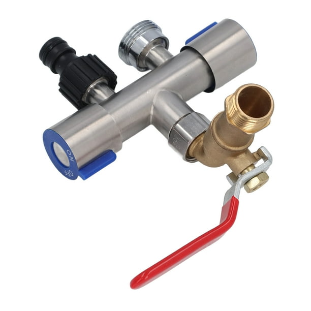 Heavy Duty Faucet Splitter, 2 Way Hose Splitter 1/2 Inch Inlet Shut Off ...