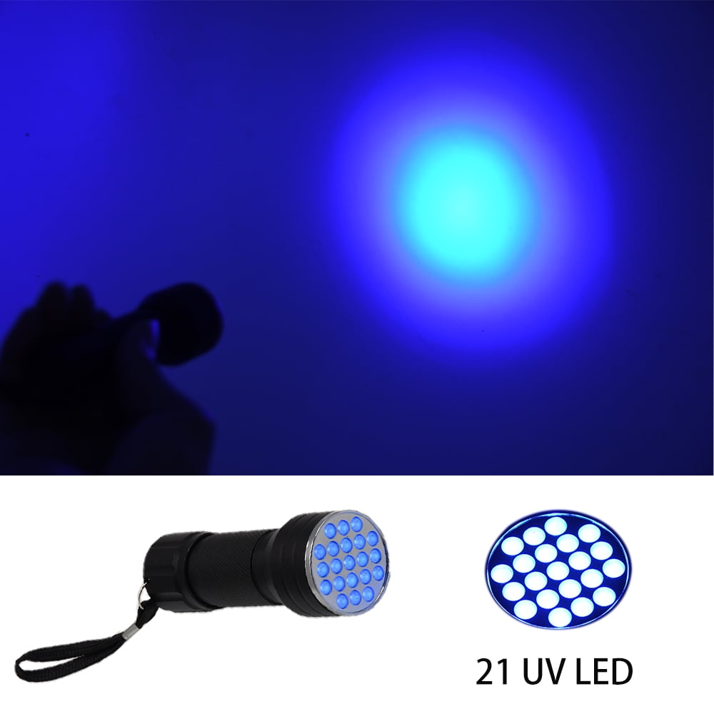 UV Flashlight 21LED UV Light 395-400nm LED UV Flashlightstorch Ultraviolet Black Light lamp ...