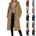 Aellinatey Trench Coat Women with Hood - Single Breasted Notched Lapel ...