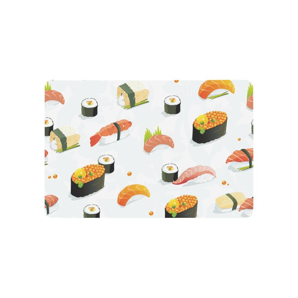 MKHERT Funny Sushi Art Japanese Food Doormat Rug Home Decor Floor Mat ...