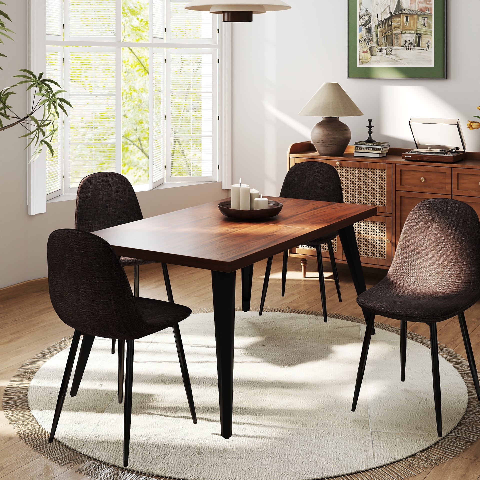 Click here for Homy Casa 63 Inch Dining Set For 4  Large Table Wi... prices