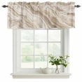 Abstract Lines 2 Panels Kitchen Valance, Granite Brown Marble Texture ...