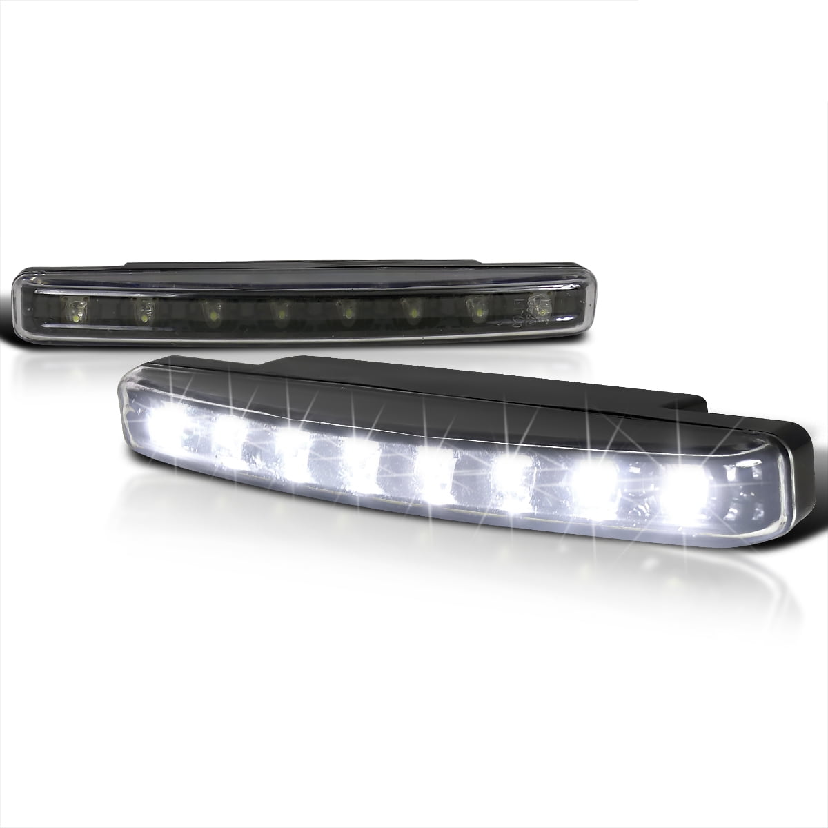 Spec-D Tuning 8-Led 6000K White Fog Running Lights Bumper Driving Lamps ...