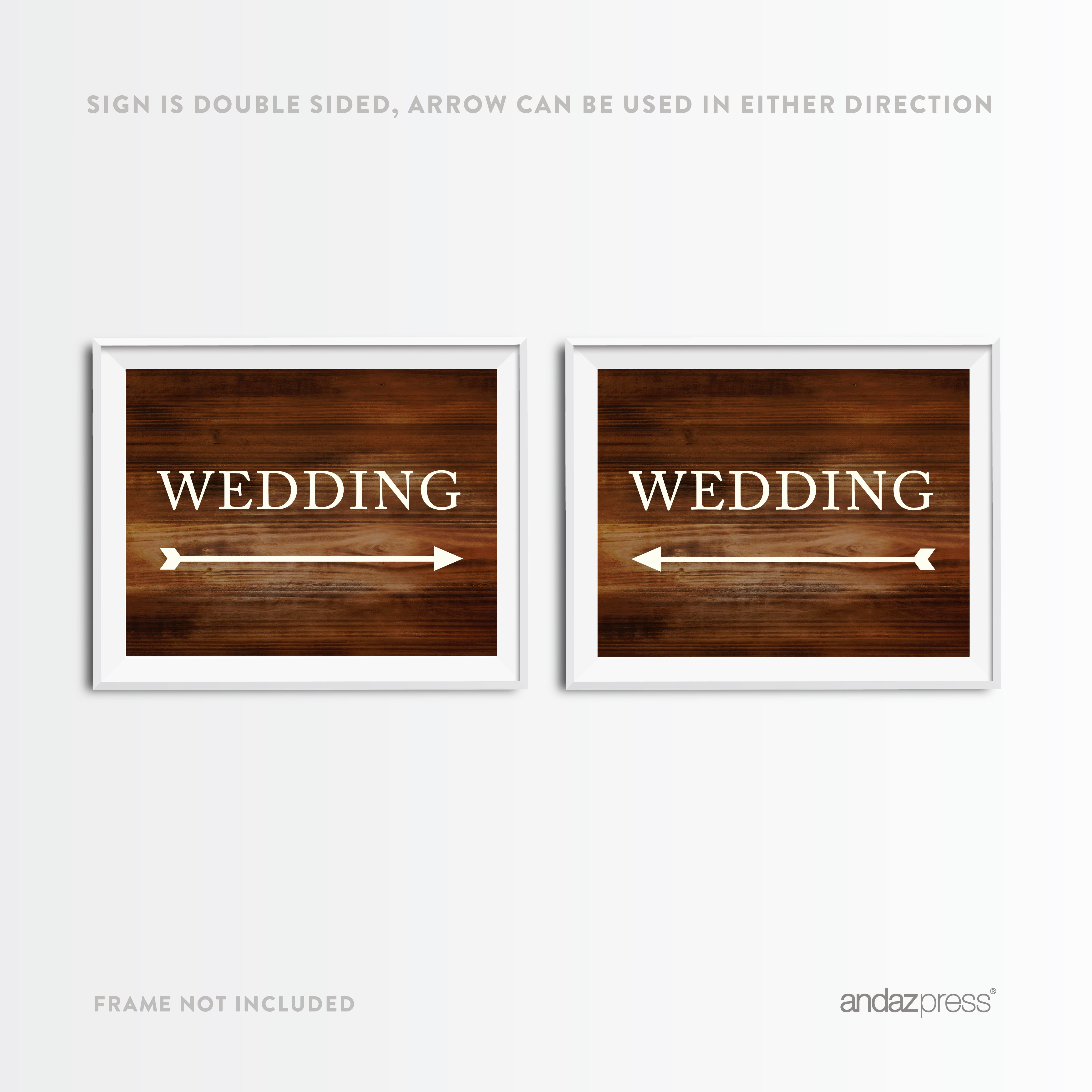 Wedding Rustic Wood Wedding Party Directional Signs, Double-Sided ...