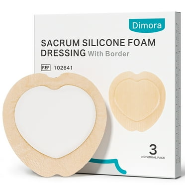 Dimora 3 Pack Silicone Sacrum Foam Dressing 7"x7", Waterproof Wound ...